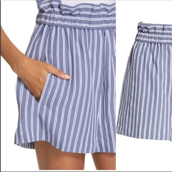 Tibi | Shorts | New Tibi High Waisted Blue Stripe Twill Shorts Medium ...